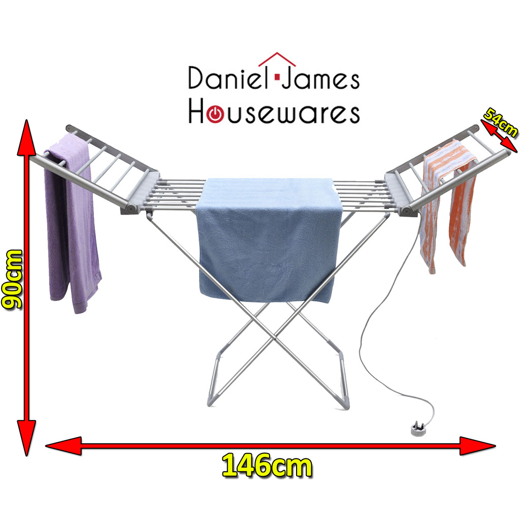 Electric Heated Clothes Airer Dryer Rack With Arms Daniel James Products electric-heated-clothes-airer-dryer-rack-with-arms-daniel-james-products